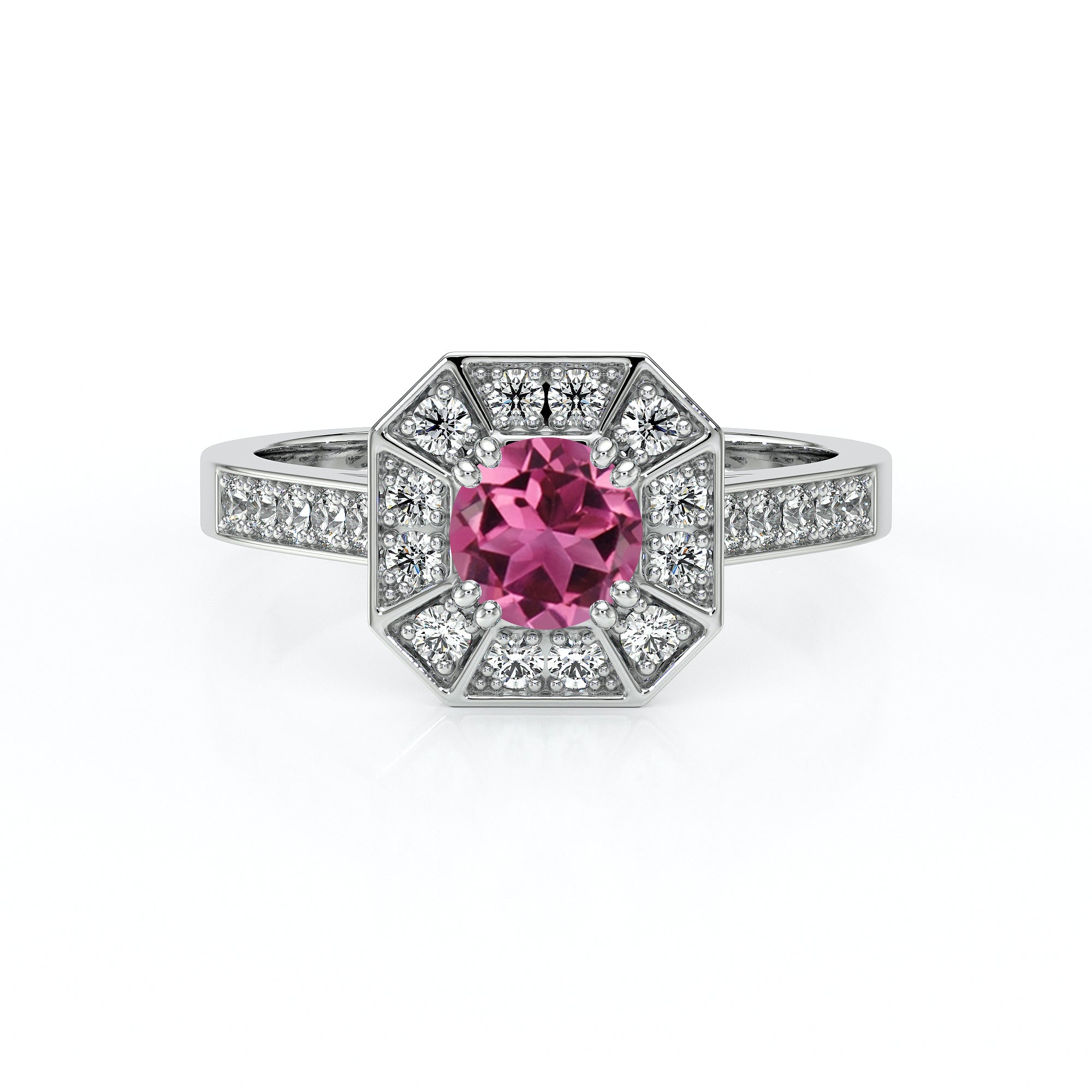Bague entourage tourmaline et Diamant Coup de Foudre – Atelier du Diamant
