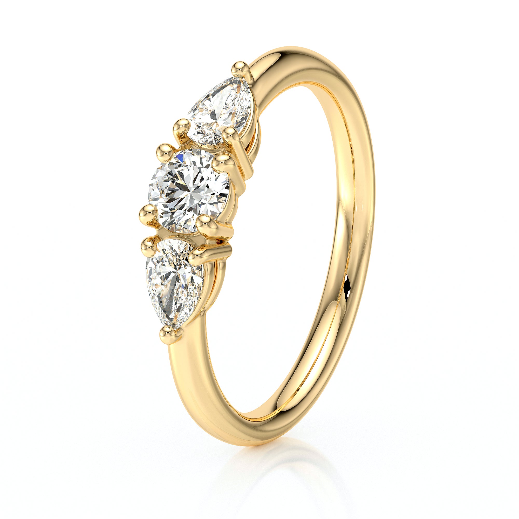 Bague trilogie diamant Coucher de Soleil - 5 – Atelier du diamant